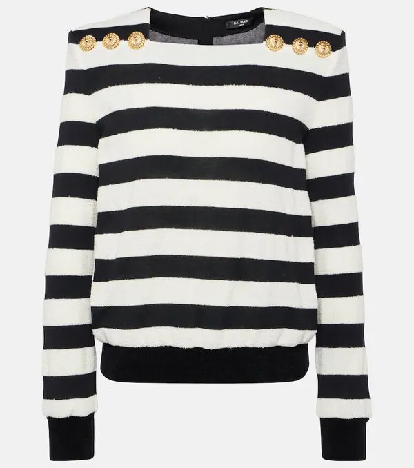 Balmain Striped Jersey Top