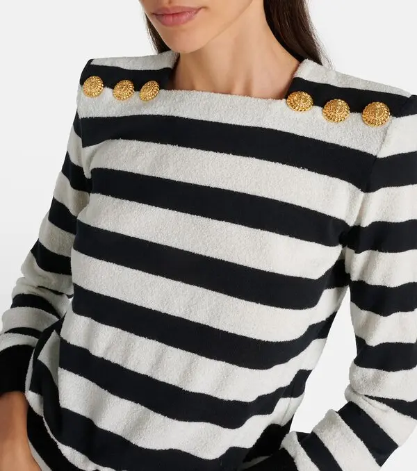 Balmain Striped Jersey Top