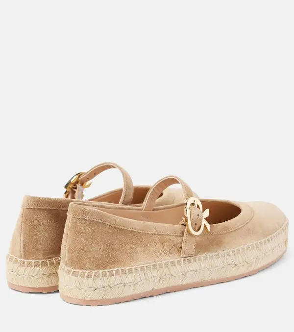GIANVITO ROSSI Elda Suede Espadrilles - Beige