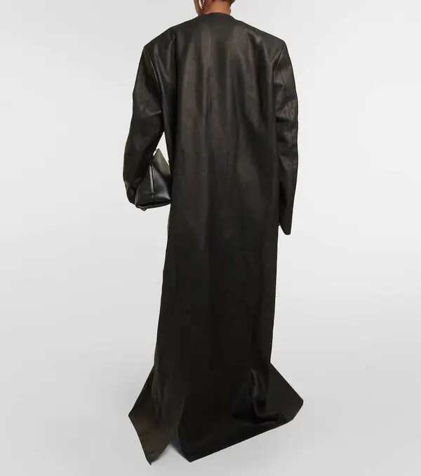 Attico Leather Maxi Coat