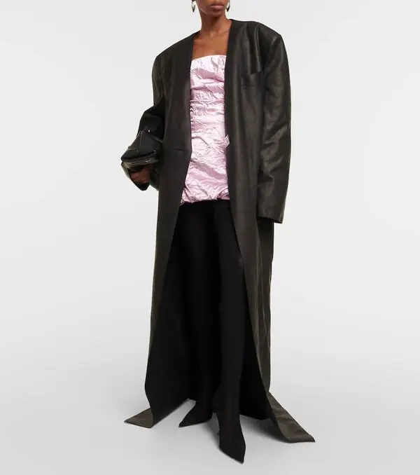 Attico Leather Maxi Coat