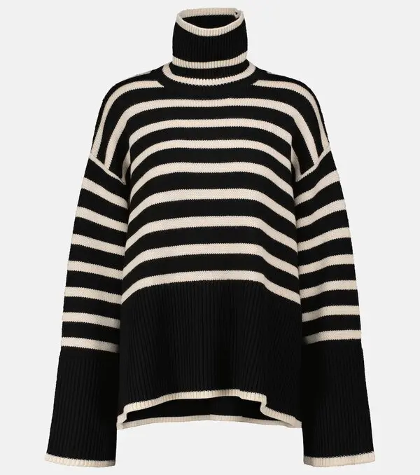 TOTEME Striped Wool-blend Turtleneck Sweater