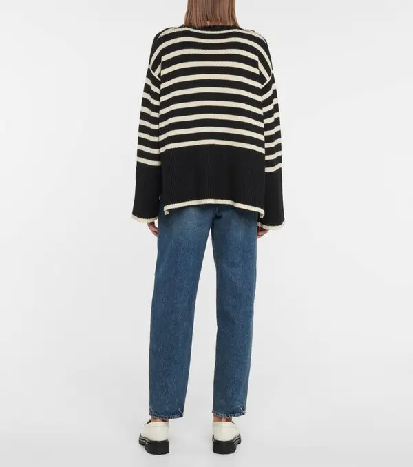 TOTEME Striped Wool-blend Turtleneck Sweater