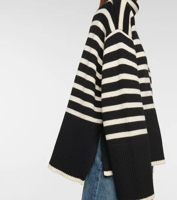 TOTEME Striped Wool-blend Turtleneck Sweater