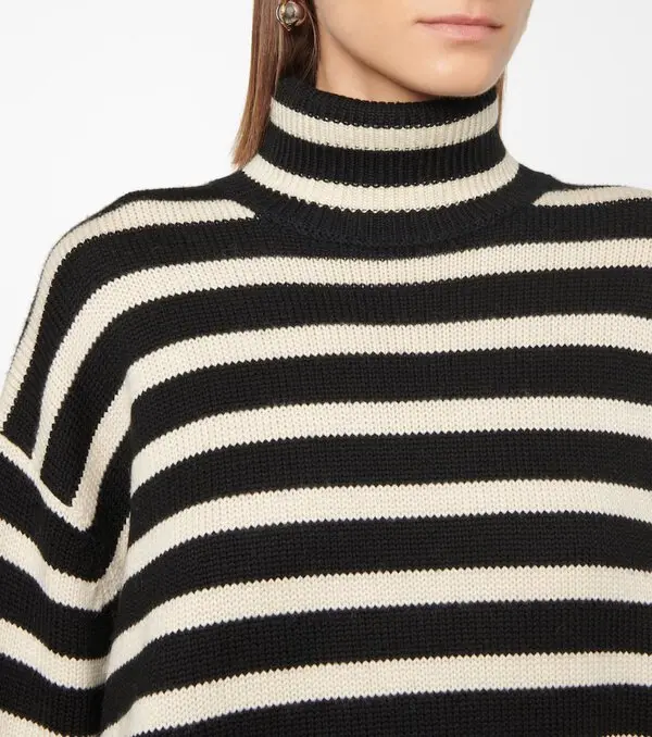 TOTEME Striped Wool-blend Turtleneck Sweater