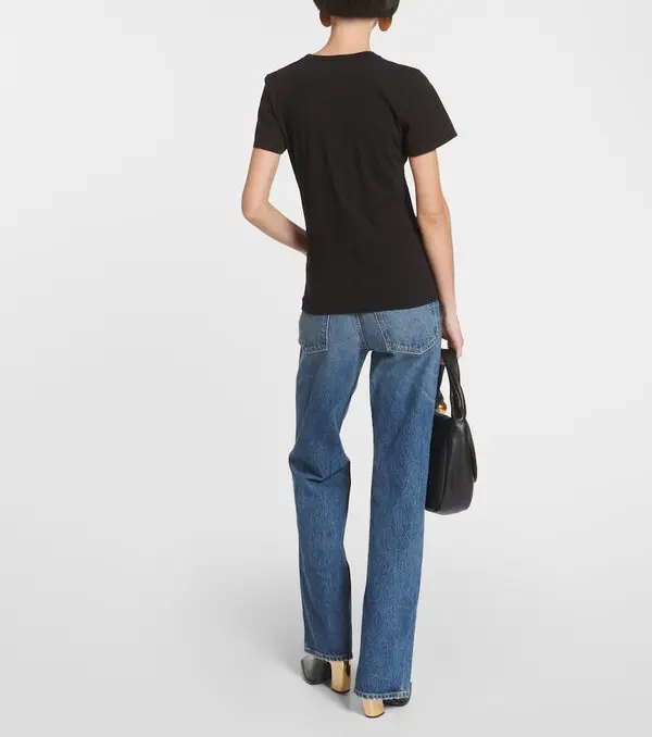 NILI LOTAN Mariela Cotton T-shirt - Black