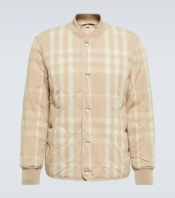 Burberry Checked Quilted Bomber Jacket