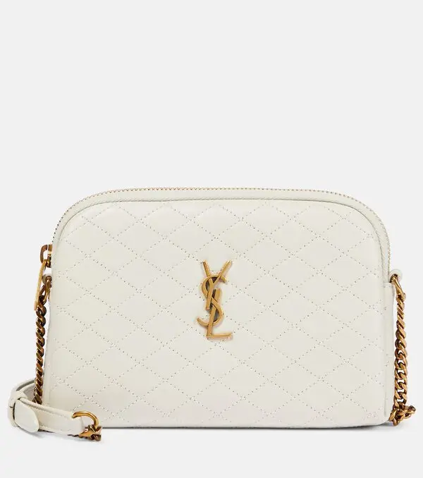Saint Laurent Gaby Small Quilted Leather Shoulder Bag - White