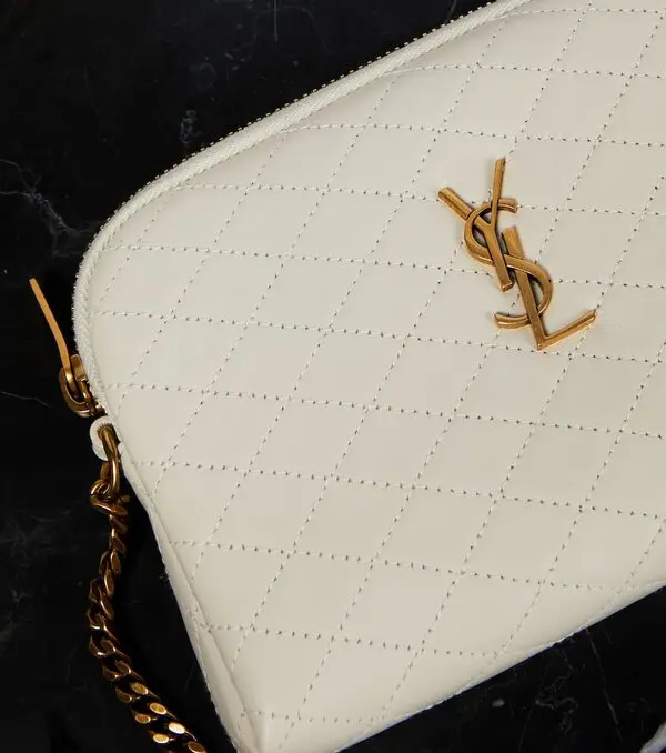 Saint Laurent Gaby Small Quilted Leather Shoulder Bag - White