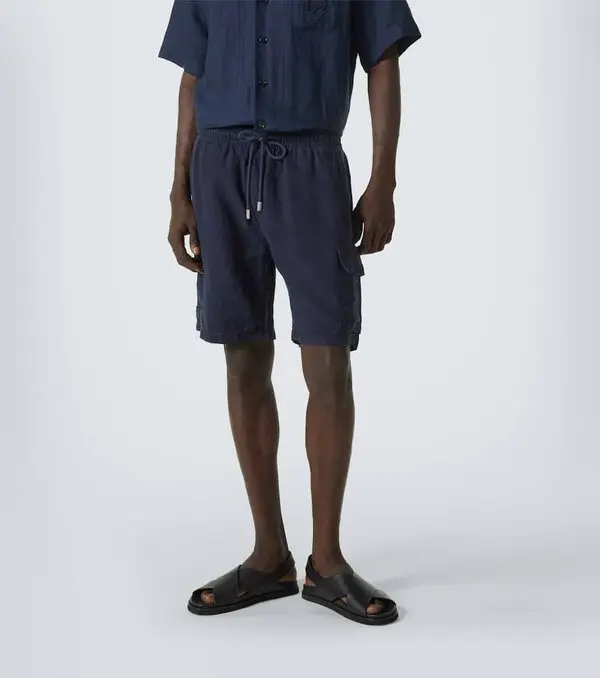 Vilebrequin Baie Bermuda Linen Shorts - Blue