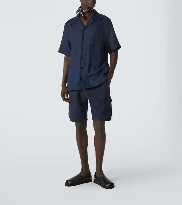 Vilebrequin Baie Bermuda Linen Shorts - Blue