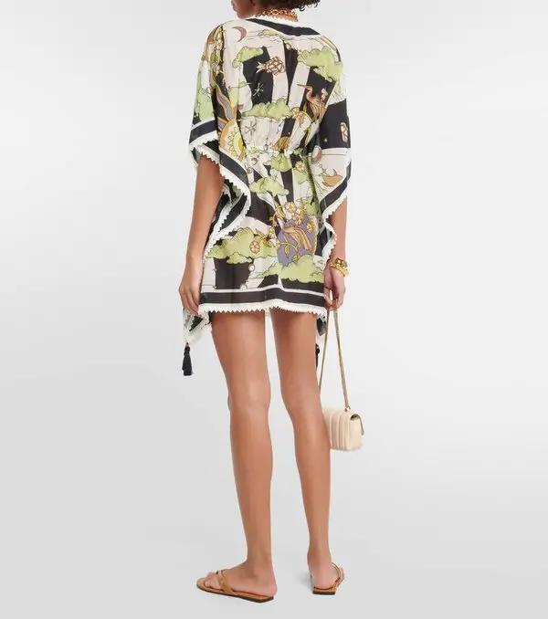 Tory Burch Printed Cotton And Silk Minidress