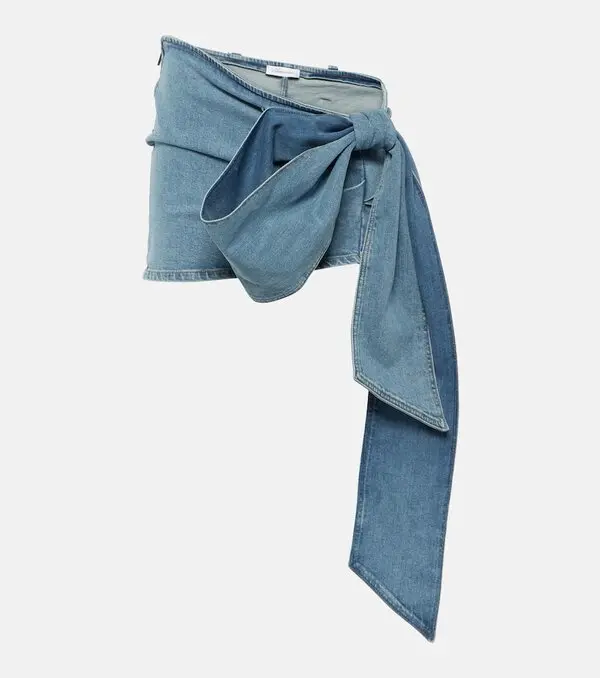 Blumarine Bow-detailed Denim Miniskirt