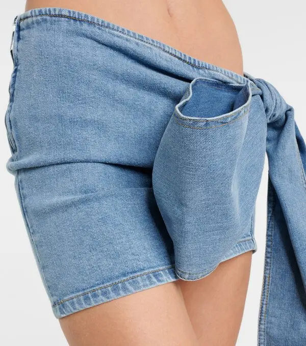 Blumarine Bow-detailed Denim Miniskirt