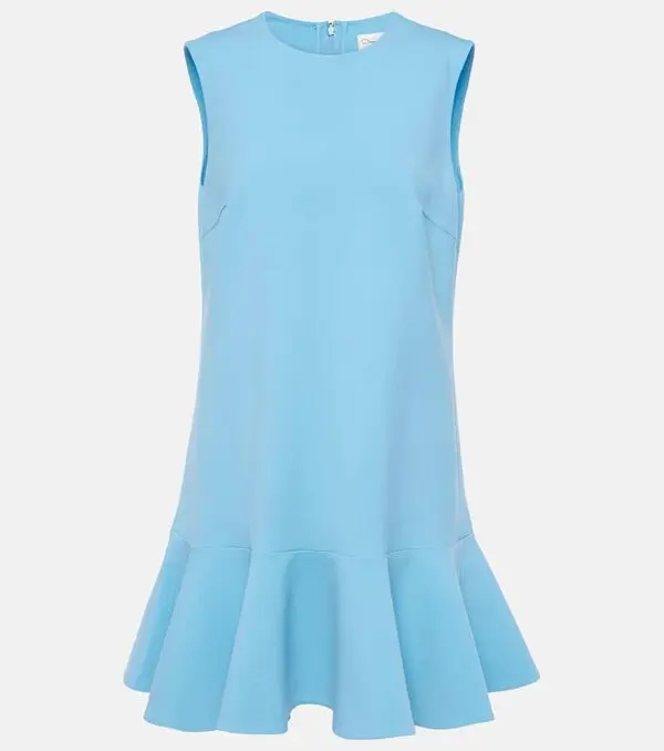 Oscar De La Renta Ruffle-trimmed Wool-blend Minidress