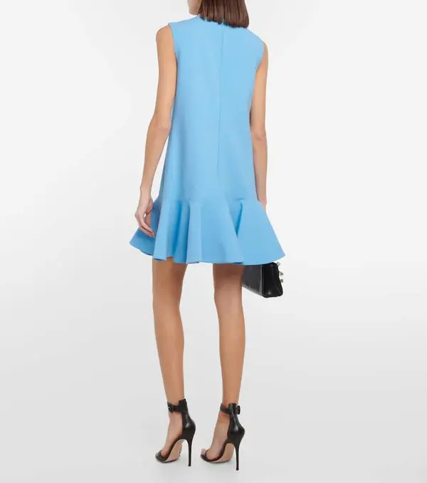 Oscar De La Renta Ruffle-trimmed Wool-blend Minidress