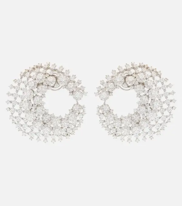 Yeprem 18kt White Gold Diamond Earrings - Silver