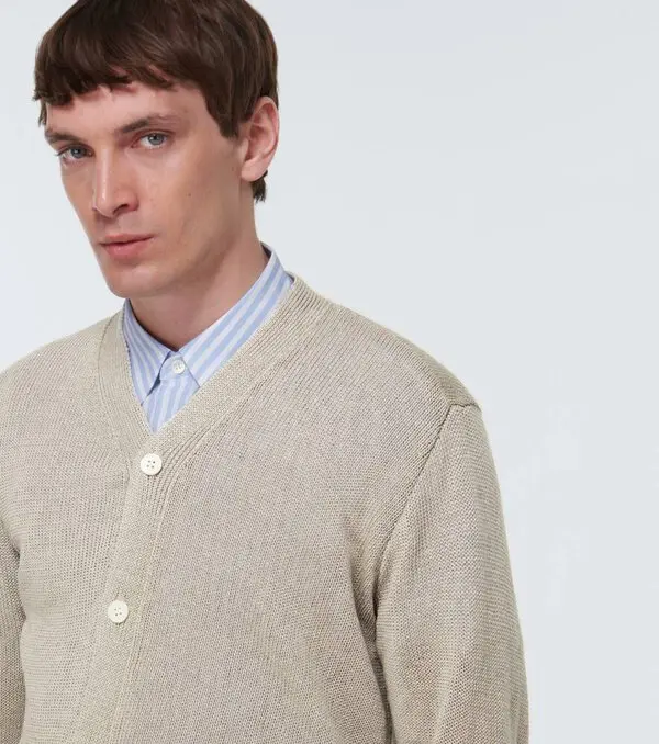 Comme Des Garçons Asymmetrical Linen Cardigan