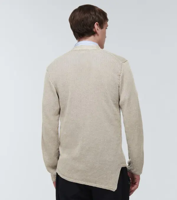 Comme Des Garçons Asymmetrical Linen Cardigan