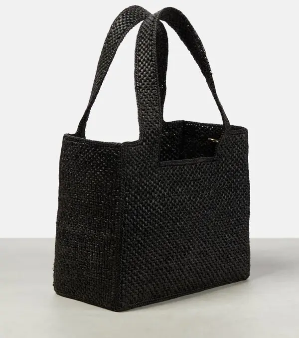 Loewe Medium Raffia Tote Bag - Black
