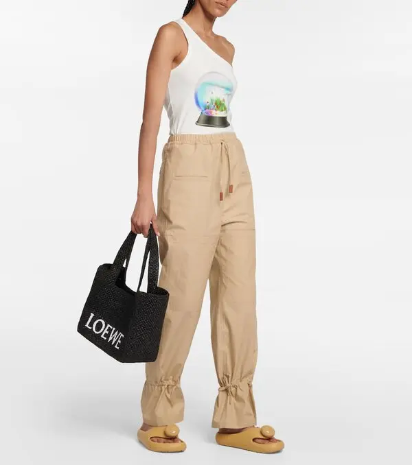 Loewe Medium Raffia Tote Bag - Black