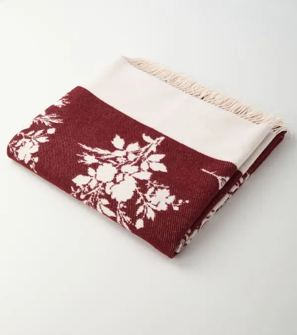 Erdem Floral Jacquard Wool-blend Blanket