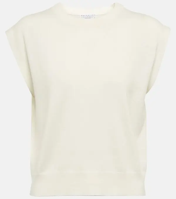 Brunello Cucinelli Cashmere Vest - White