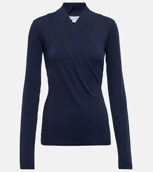 Velvet By Graham & Spencer Meri Cotton Wrap Top - Blue