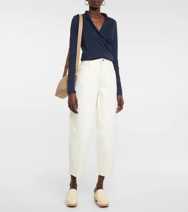 Velvet By Graham & Spencer Meri Cotton Wrap Top - Blue
