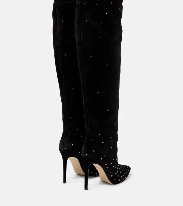 Paris Texas Embellished Suede Over-the-knee Boots