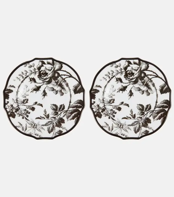 Gucci Herbarium Set Of 2 Accent Plates - Black