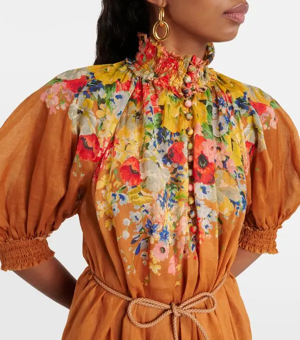 Zimmermann Alight Floral Maxi Dress - Orange
