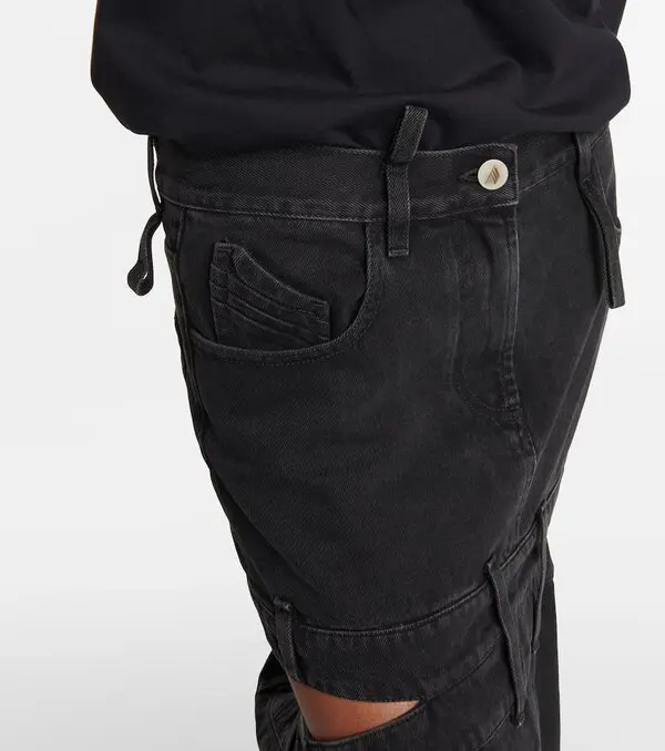 Attico Deconstructed Denim Maxi Skirt