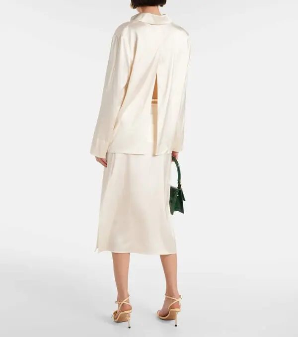 Jacquemus La Chemise Notte Satin Top - White