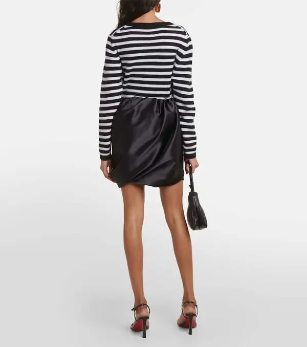 GANNI Ruched Satin Mini Skirt