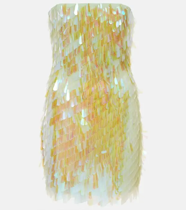 Attico Embellished Silk Minidress