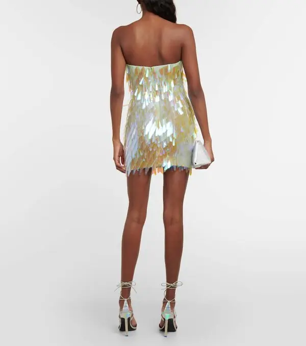 Attico Embellished Silk Minidress