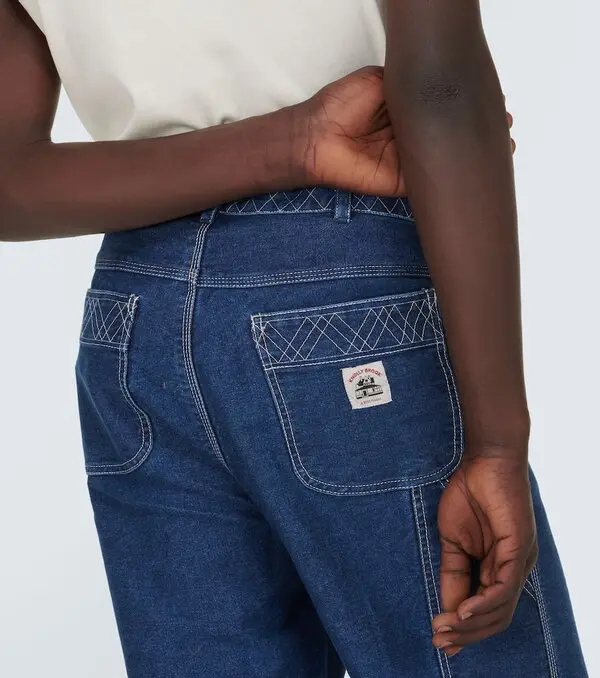 BODE Knolly Brook Embroidered Wide-leg Jeans - Blue