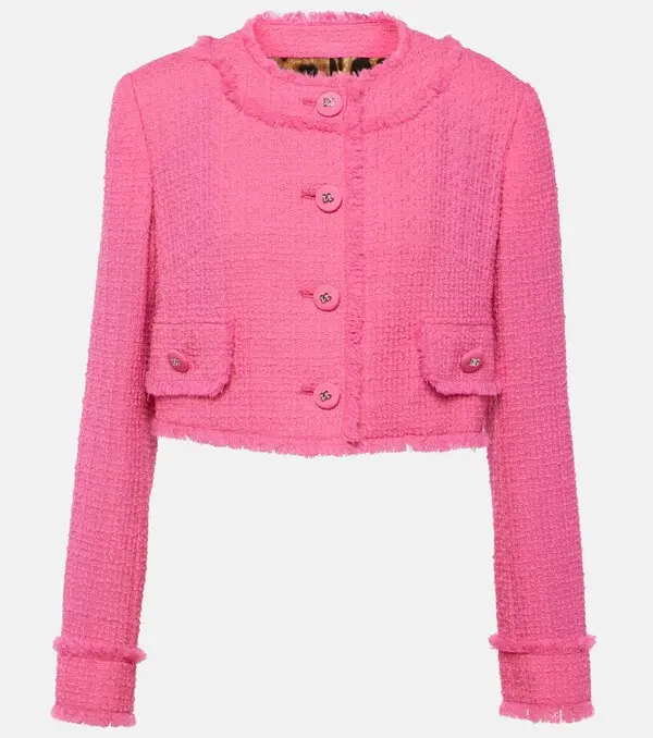 Dolce & Gabbana Cropped Wool-blend Tweed Jacket