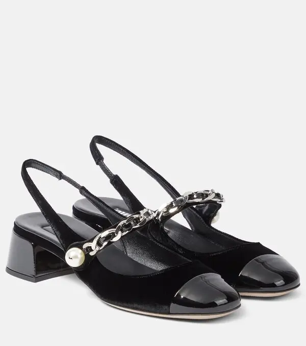 Miu Miu Velvet Slingback Pumps
