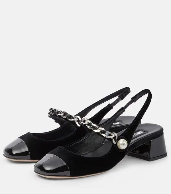 Miu Miu Velvet Slingback Pumps