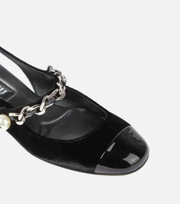 Miu Miu Velvet Slingback Pumps