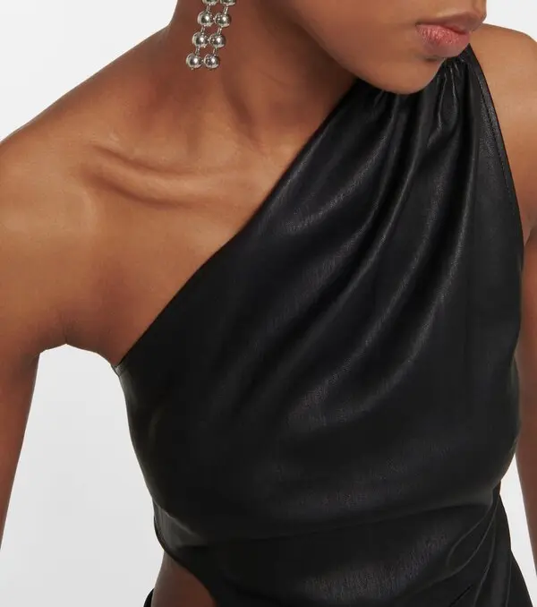 Amiri One-shoulder Cut-out Leather Top