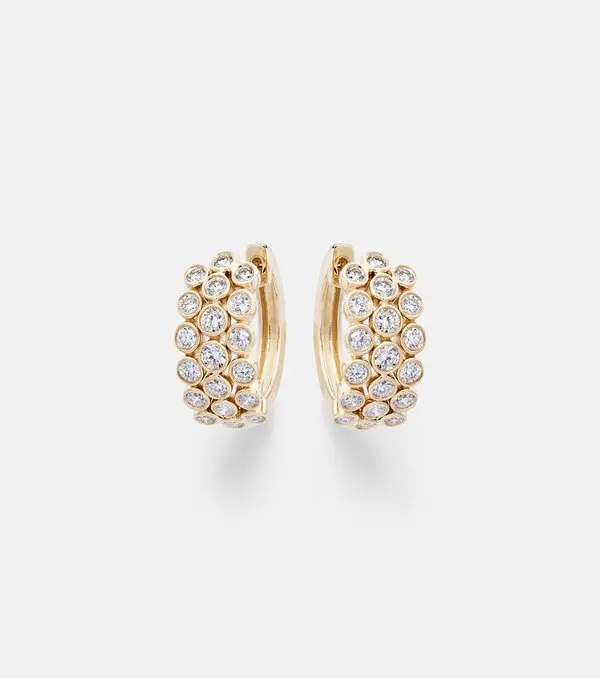 ANITA KO 3-row Diamond Hoop Earrings - Gold
