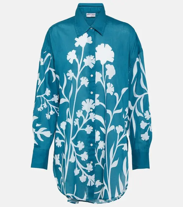 JULIET DUNN Majorelle Cotton Shirt - Blue