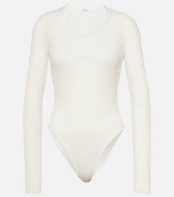 Alaïa Ribbed-knit Bodysuit