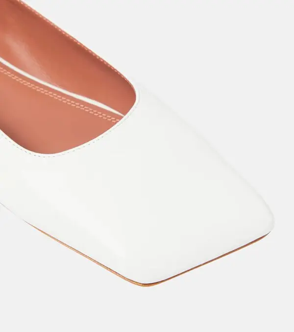Amina Muaddi Embellished Leather Ballet Flats