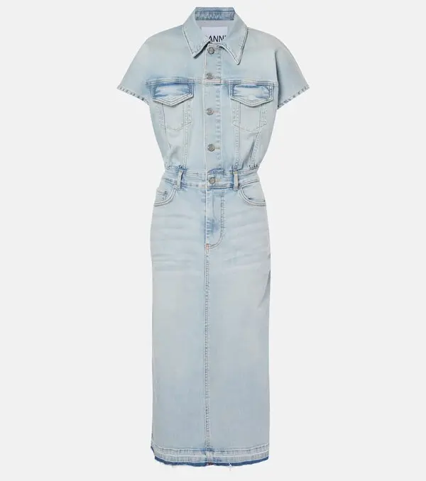 GANNI Denim Midi Shirt Dress