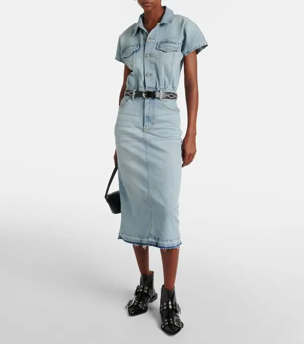 GANNI Denim Midi Shirt Dress