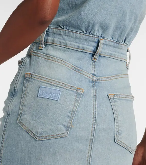 GANNI Denim Midi Shirt Dress